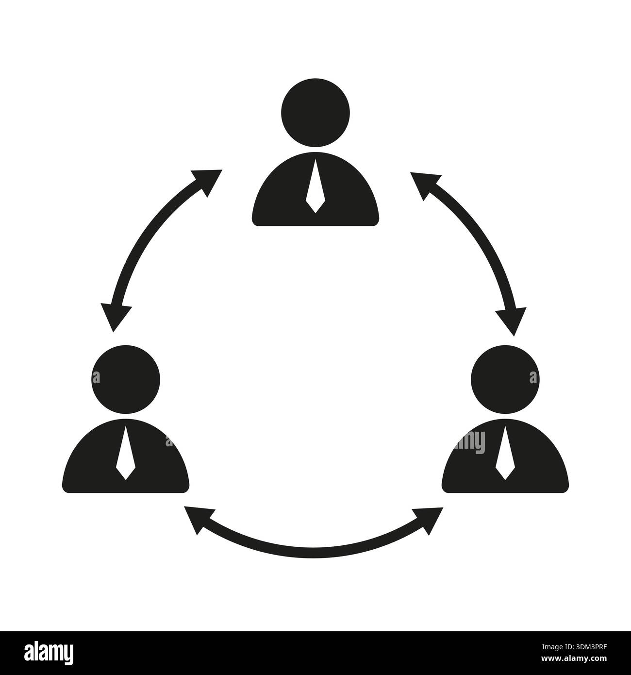 Teamwork cycle icon. Business group symbol. Vector human circle. People ...