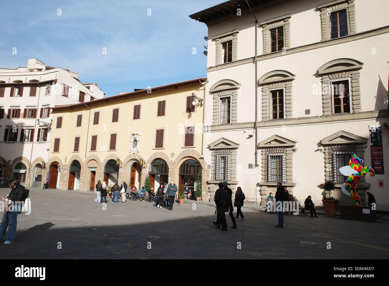 Florence, Italy. January 22, 2026. A bustling square in Florence, Italy ...
