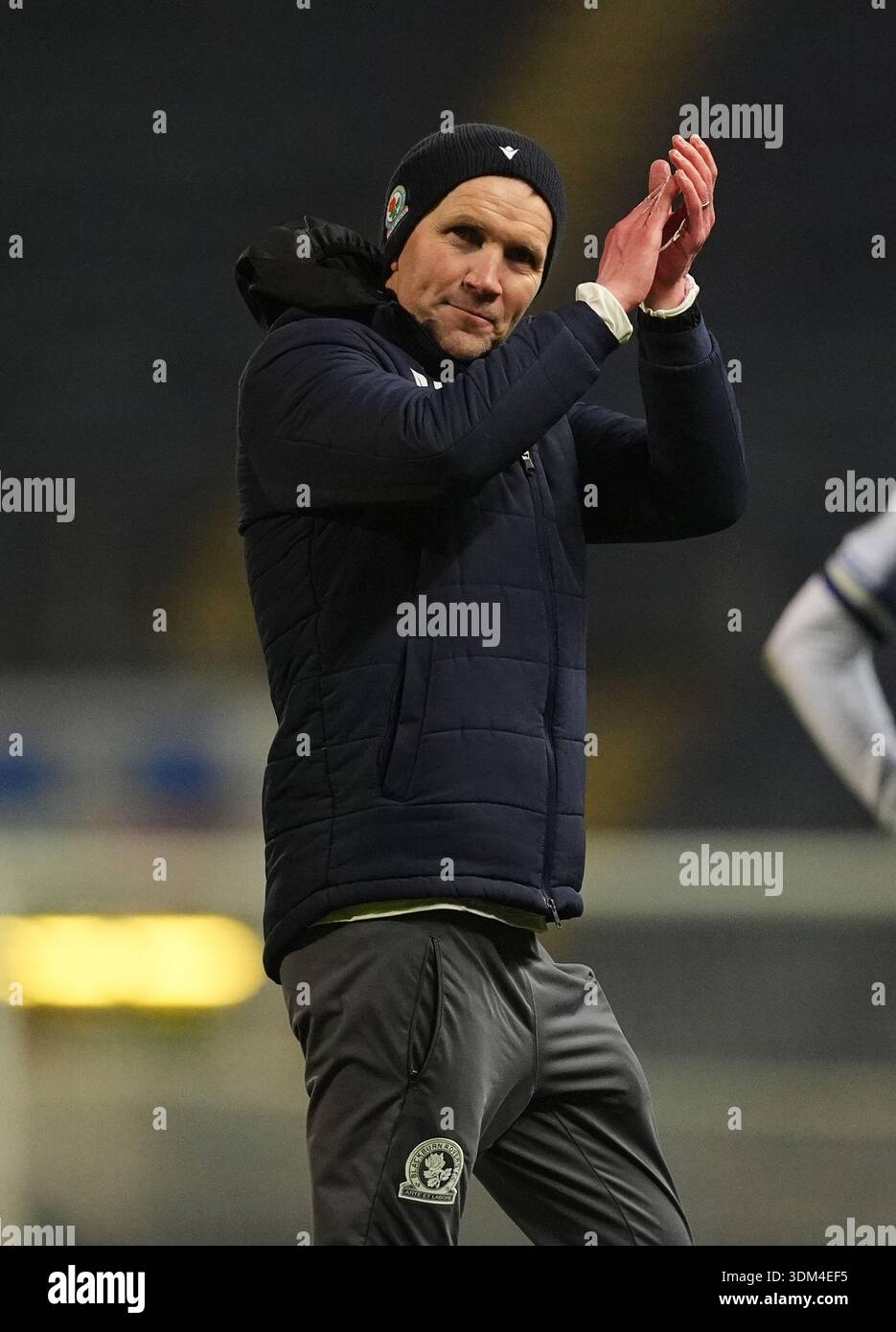 Blackburn Rovers interim manager Damien Johnson at the final whistle ...