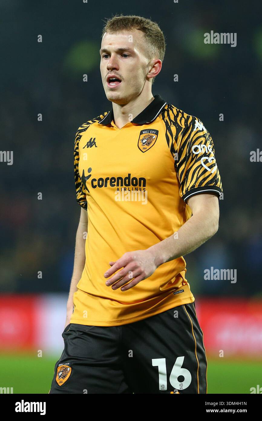 Matty Jacob of Hull City looks on during the Sky Bet Championship match ...