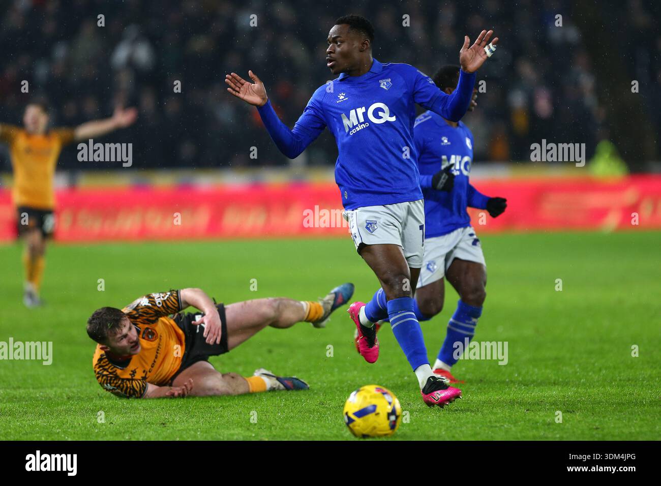 Marc Bola of Watford reacts during the Sky Bet Championship match ...