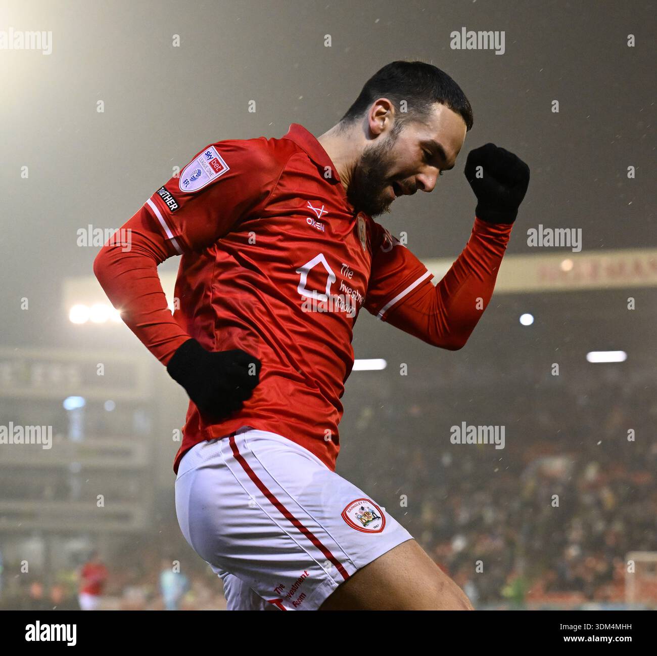 Barnsley's Adam Phillips celebrates his goal in the match between ...