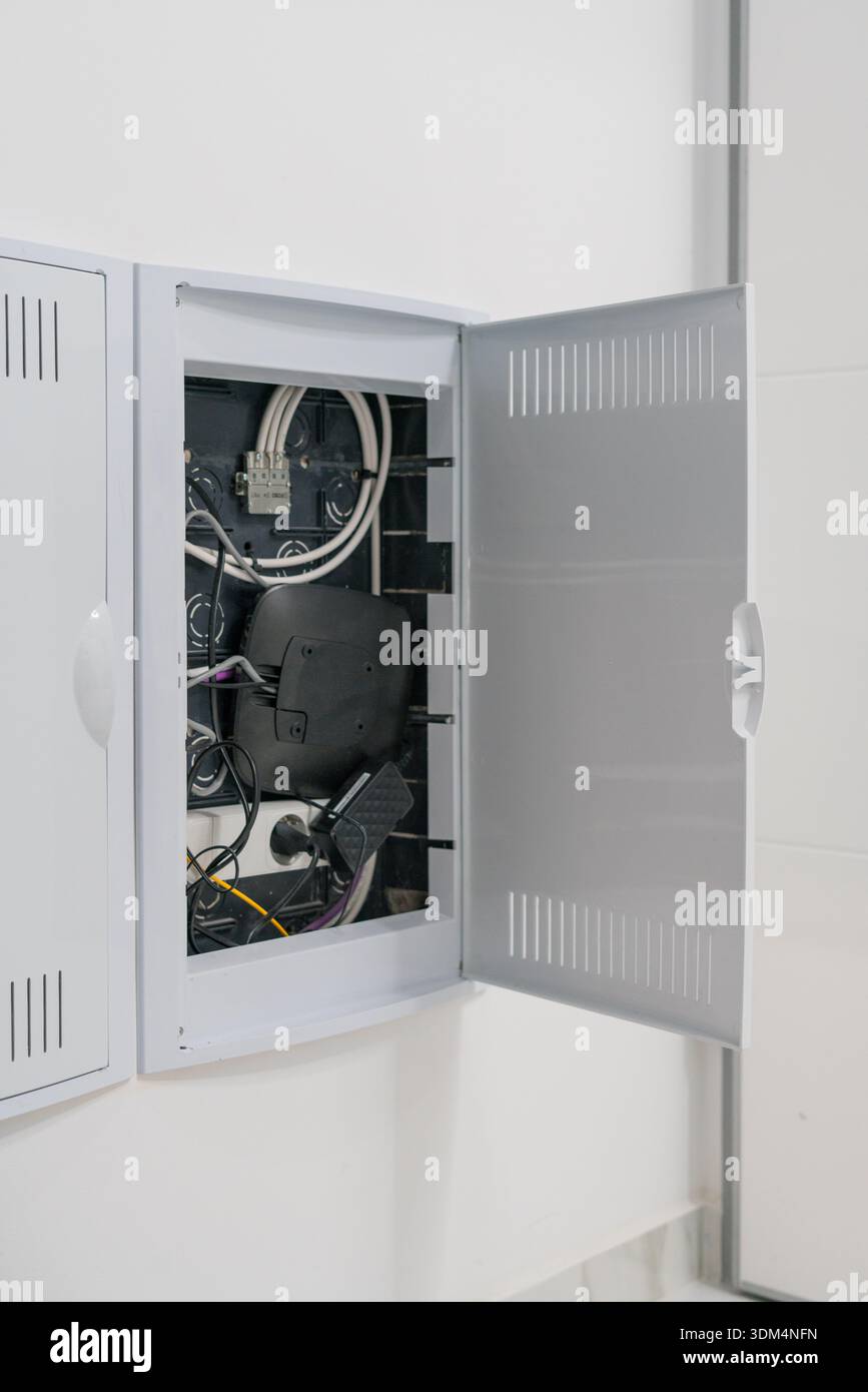 Open electrical cabinet wiring hi-res stock photography and images - Alamy
