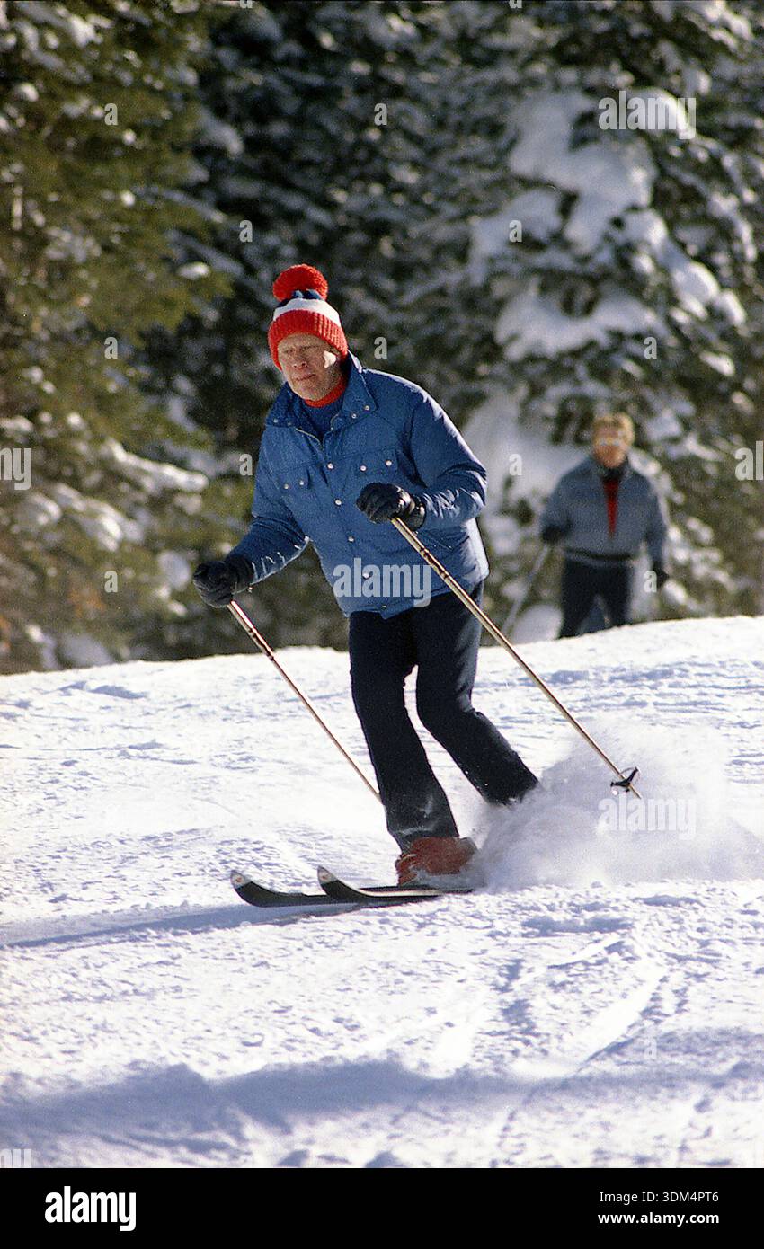 U.S. President Gerald R. Ford skiing, Vail, Colorado, USA, Gerald R ...