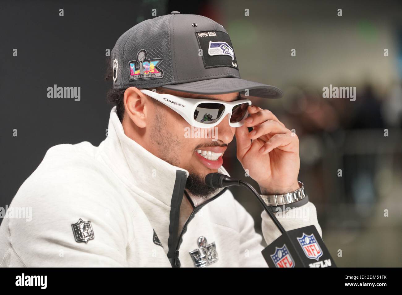 Seattle Hawks Wide Receiver Jaxon Smith-Njigba During the Super Bowl LX ...