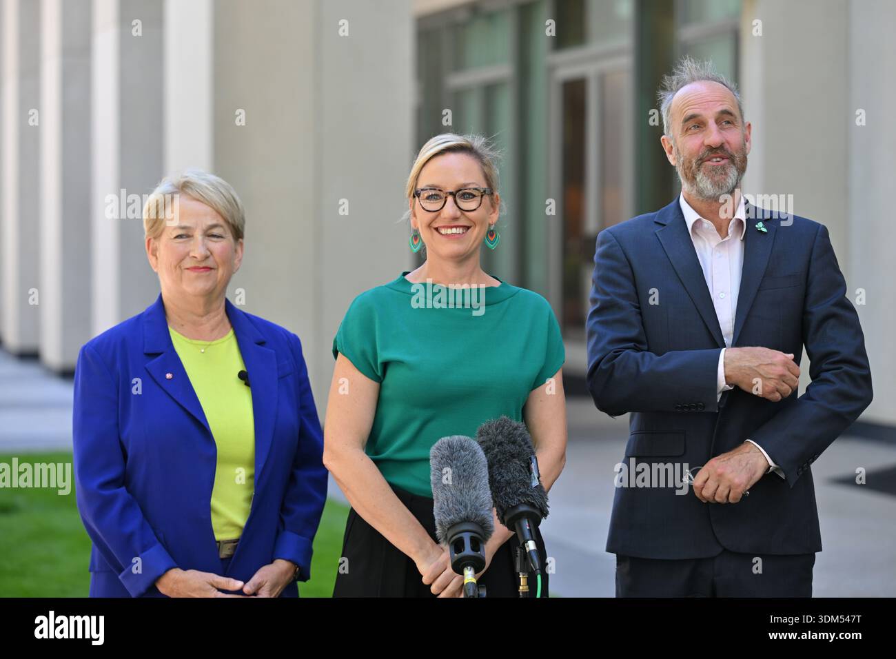 Greens senators Barbara Pocock, Larissa Waters and Nick McKim at a ...
