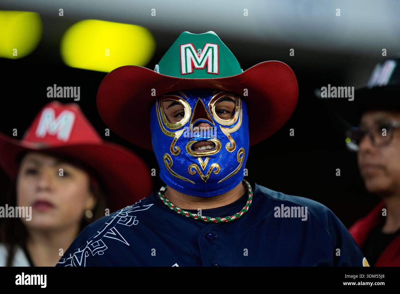 A Mexico fan cheers for his team during a Caribbean Series baseball ...