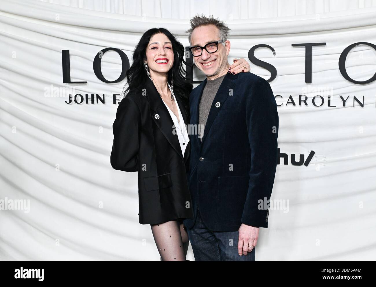 Sarah Sophie Flicker, left, and Jesse Peretz attend the premiere of FX ...