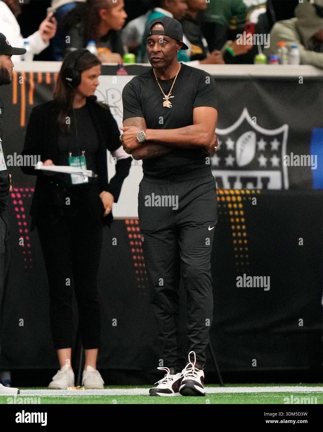 NFC head coach Jerry Rice watches from the sideline during the 2026 NFL ...