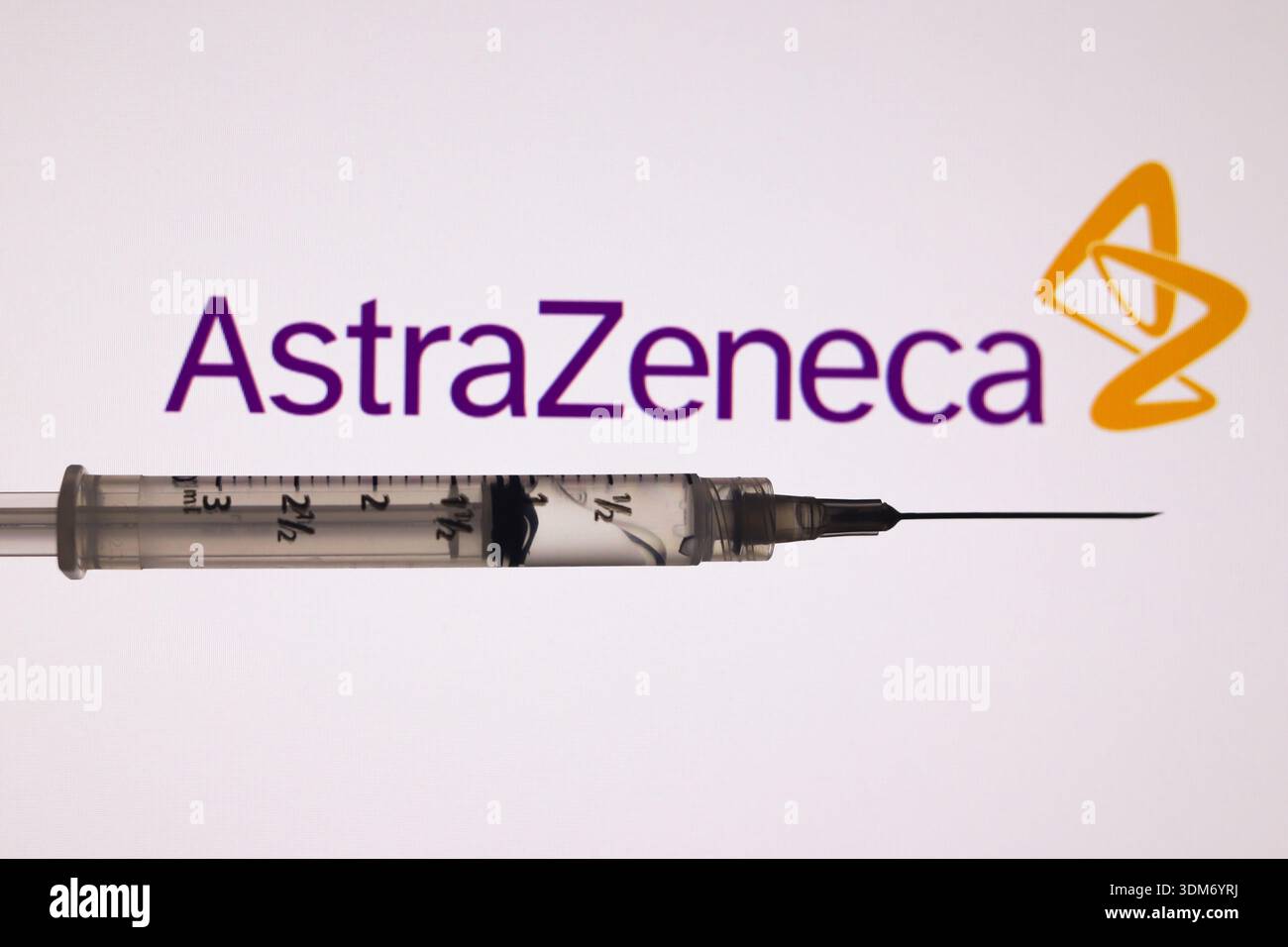 The AstraZeneca (Astra Zeneca) logo appears on the screen with a ...