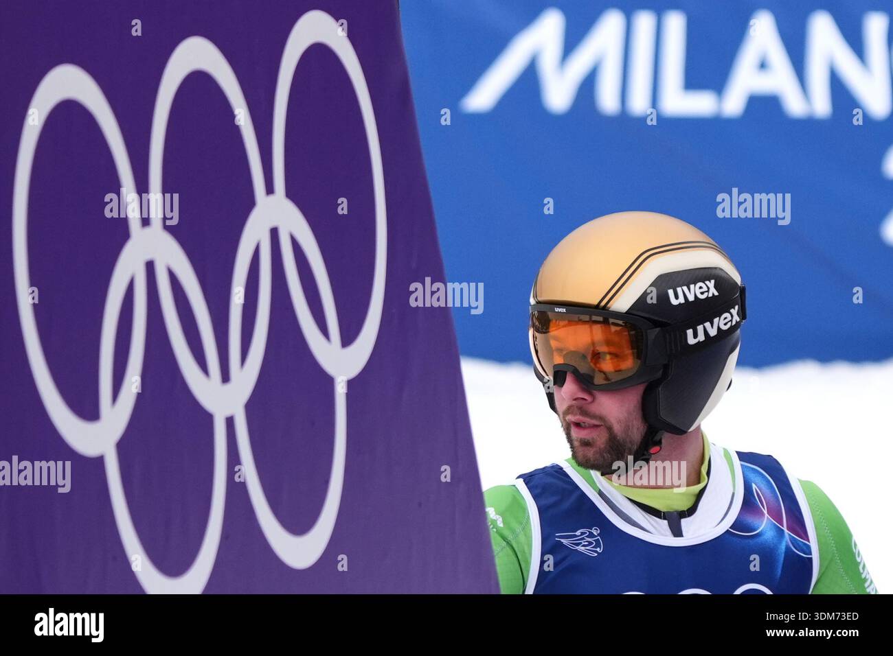 Slovenia's Martin Cater at the finish area, during the alpine ski, men ...