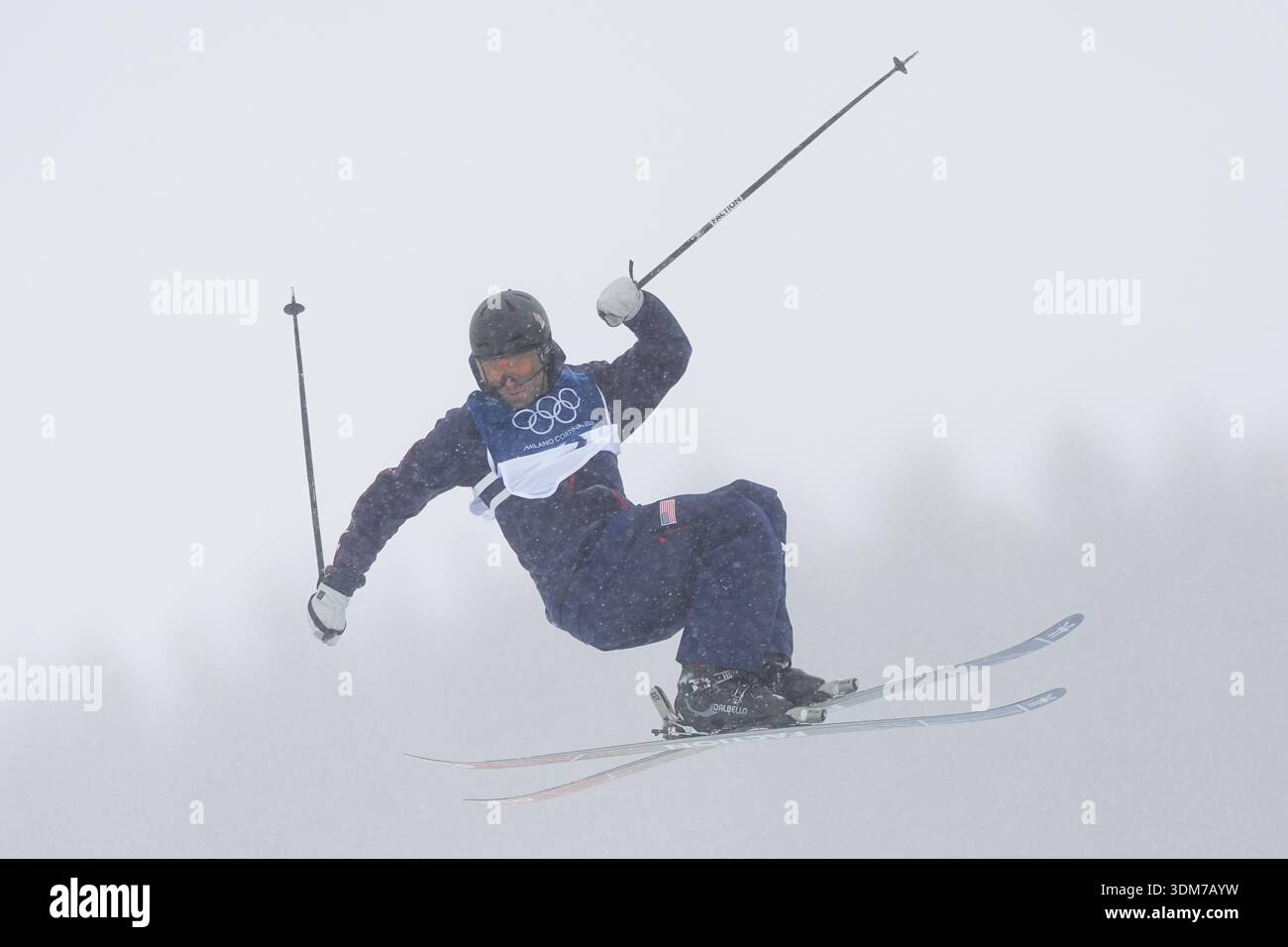 United States' Alex Hall practices during a slopestyle training session ...