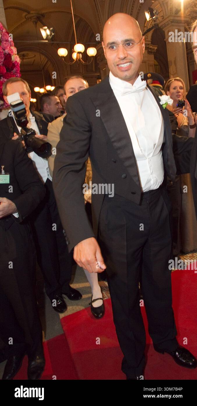 Vienna Opera Ball 2010 in Vienna, Austria, Red Carpet, Saif Al Gaddafi ...