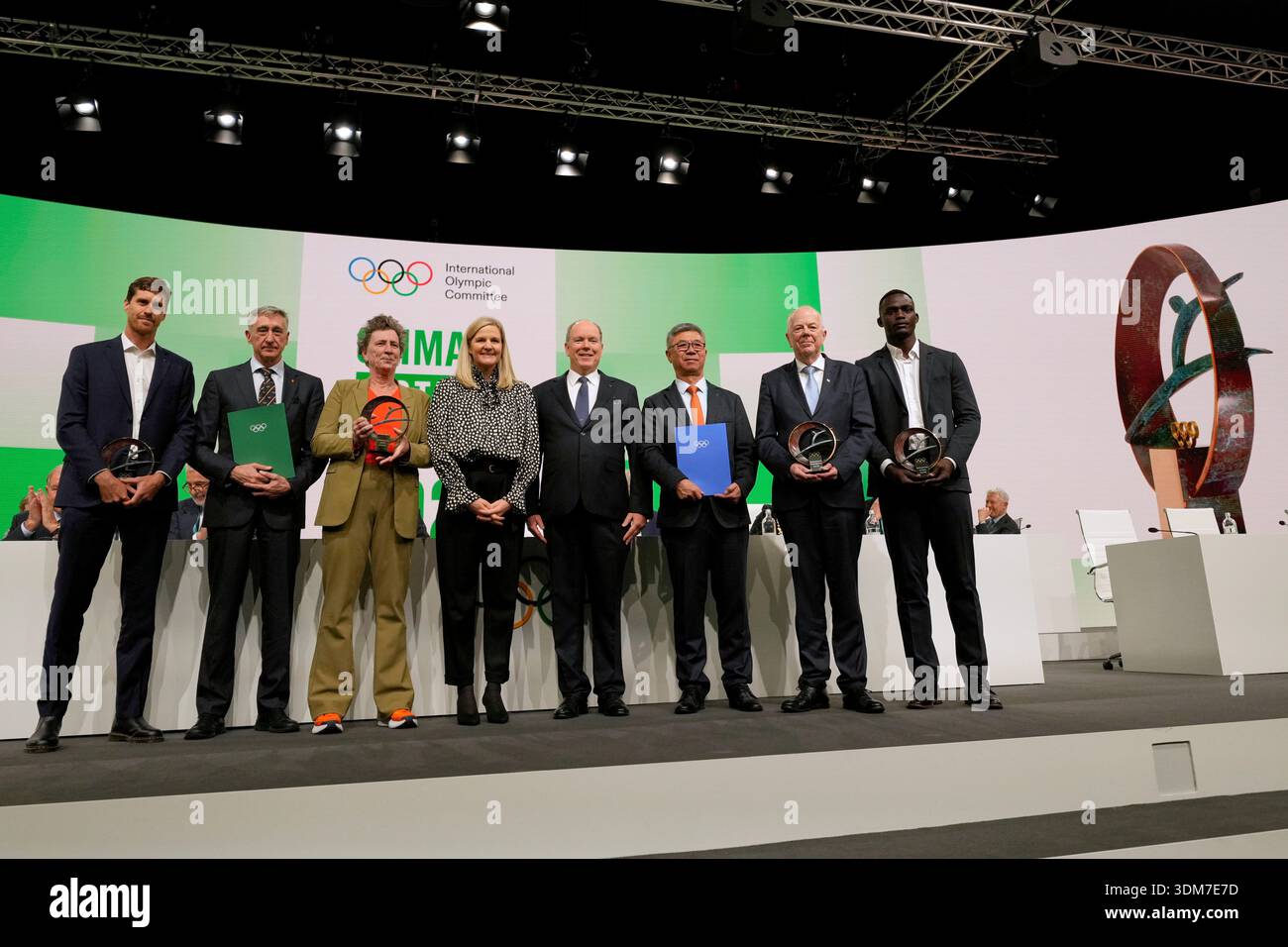 Prince Albert of Monaco poses with the IOC Climate Action Award 2025 ...