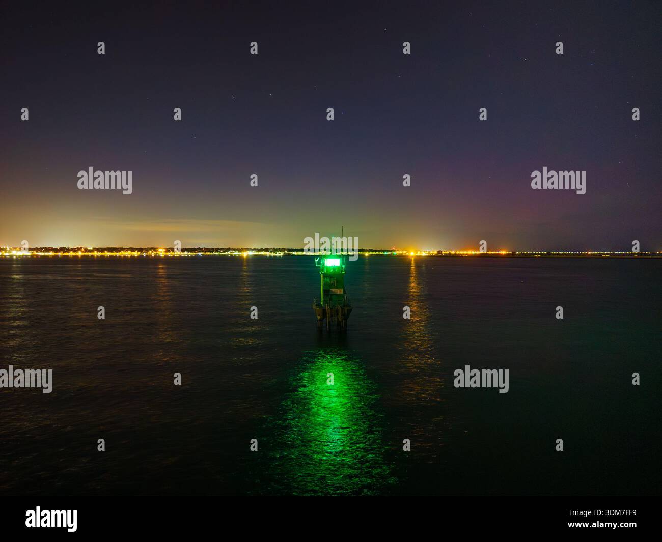 Very faint aurora borealis on the northern horizon over Dublin Bay and ...