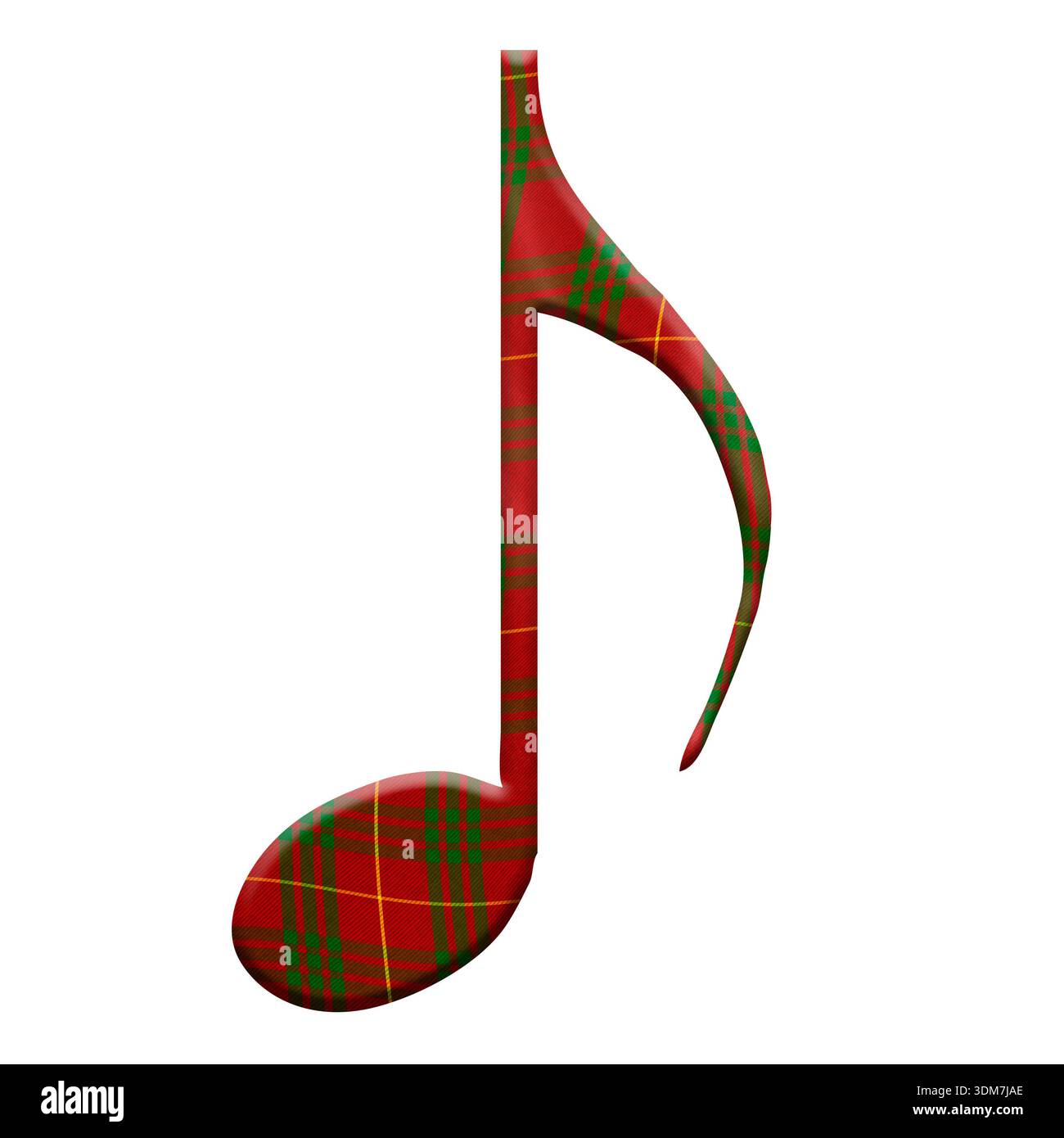 Digital composite eighth note / quaver on a white background with a ...