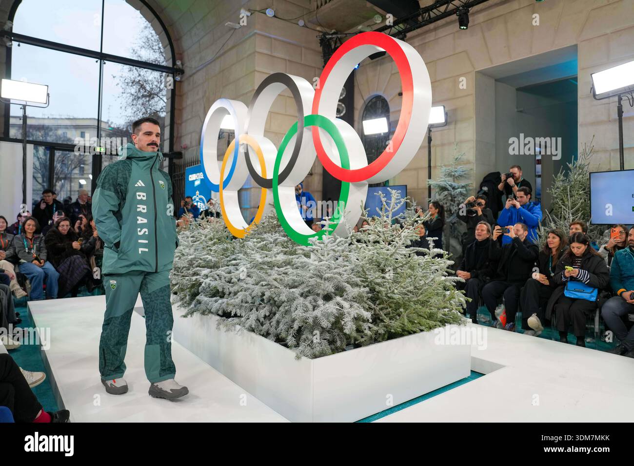Bruno Giuseppe Fratus of Brazil presents an outfit during a fashion ...
