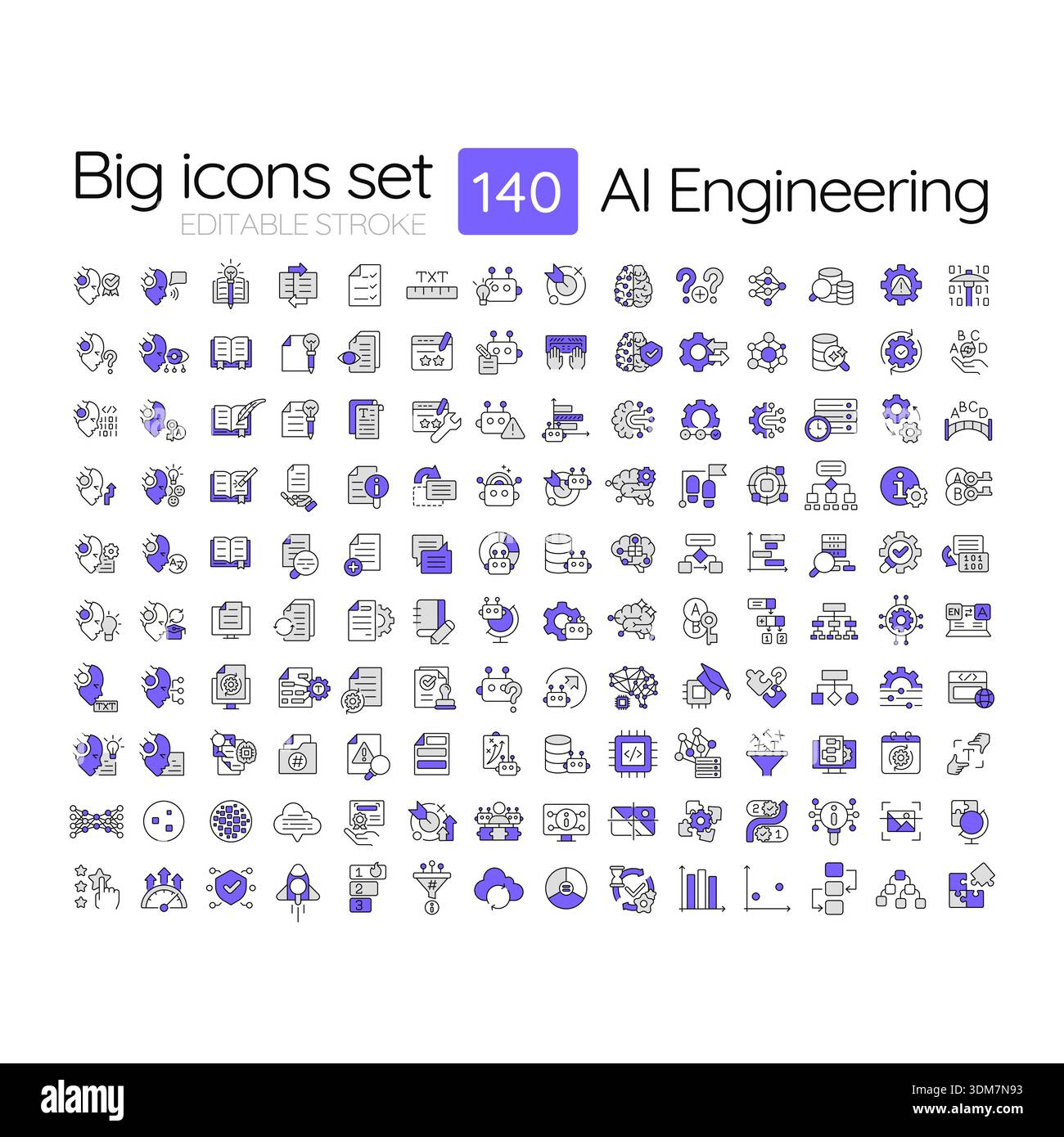 Set ai icons symbols hi-res stock photography and images - Alamy
