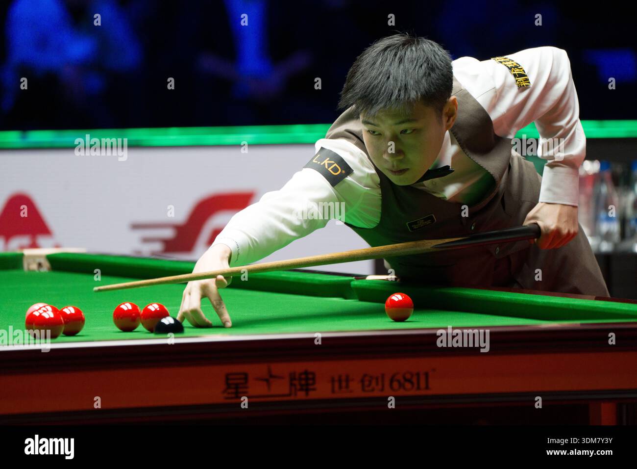 Chinese snooker player, Zhao Xintong during a game at the 2026 World ...