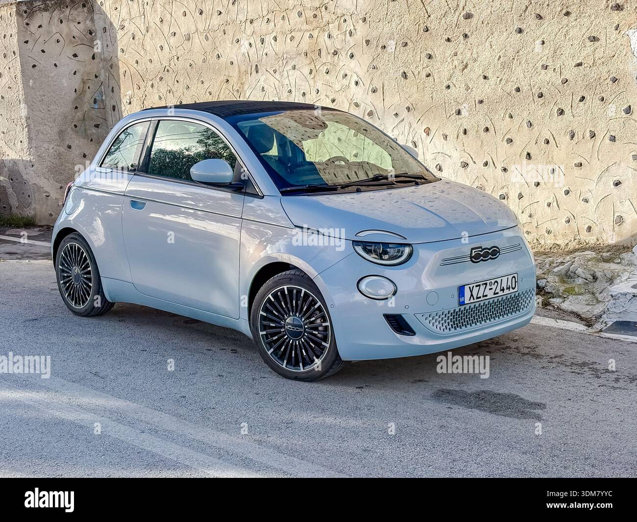 Fiat 500 electric (500e). EV, city car, compact automobile. Modern ...