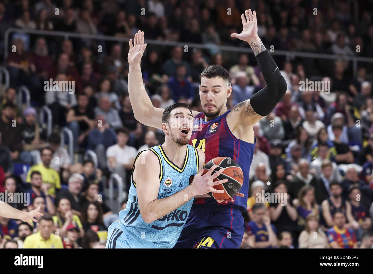 Nando De Colo of Fenerbahce and Willy Hernangomez of FC Barcelona ...