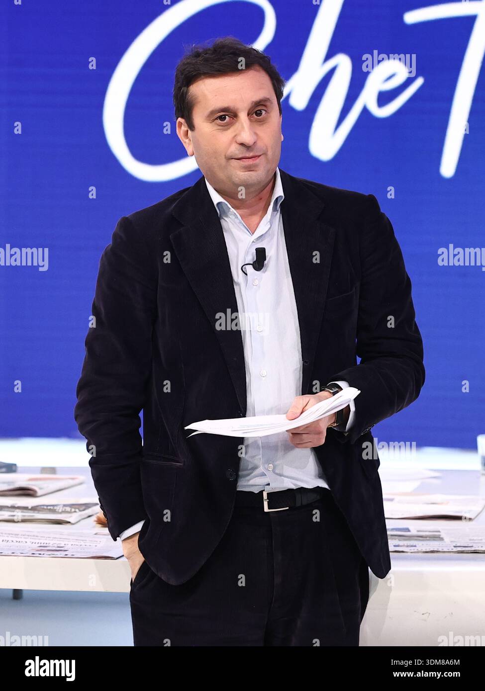Rome, La7 studios, TV show "L'aria che tira." Pictured: David Parenzo ...