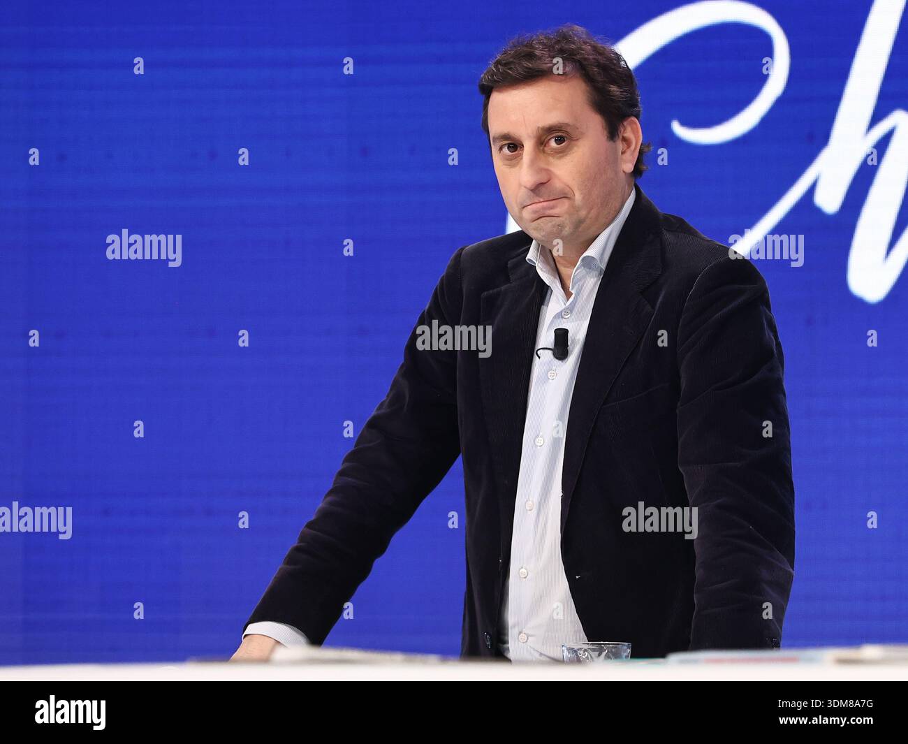 Rome, La7 studios, TV show "L'aria che tira." Pictured: David Parenzo ...