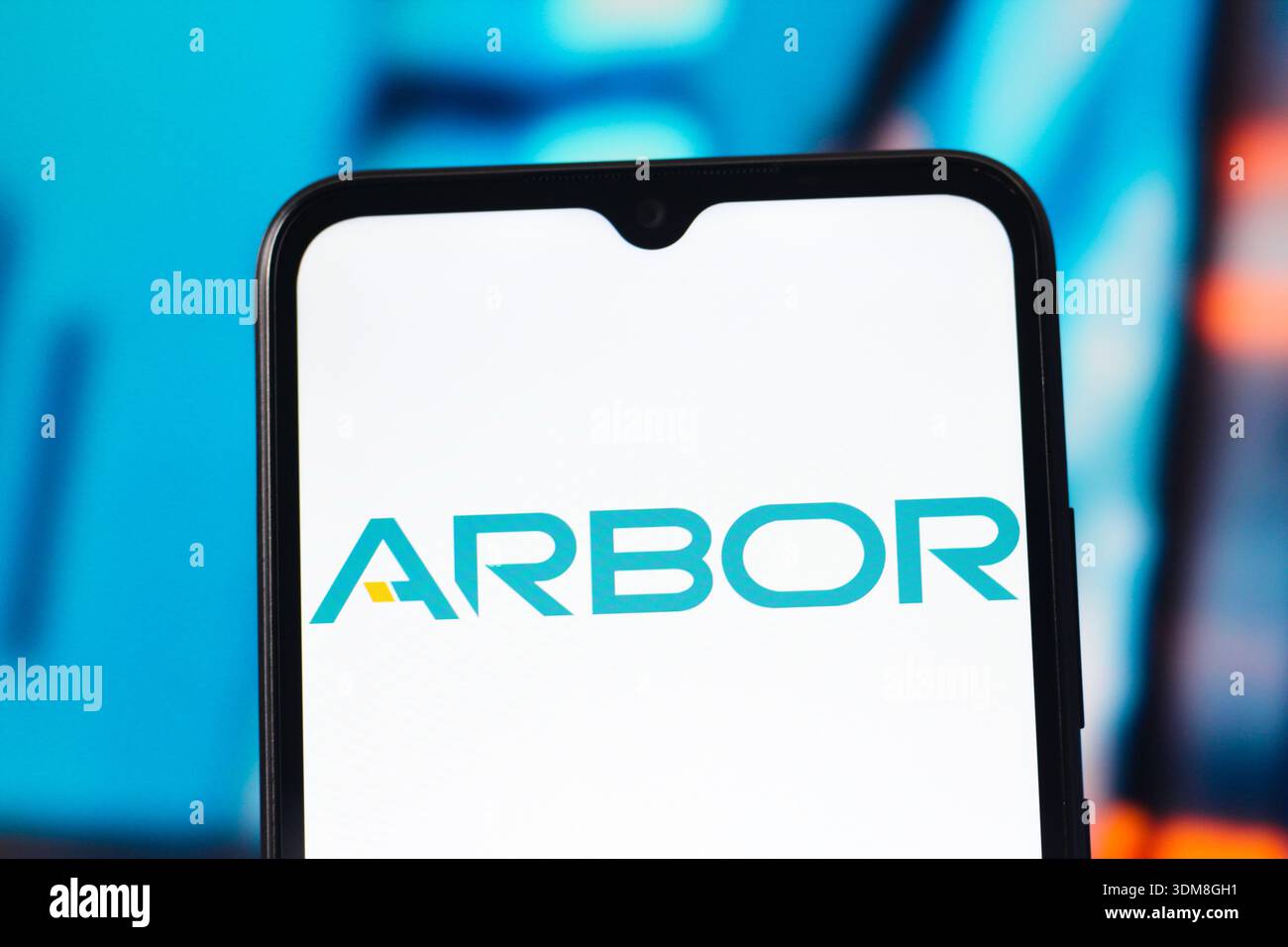In this photo illustration, an ARBOR Technology logo is seen displayed ...