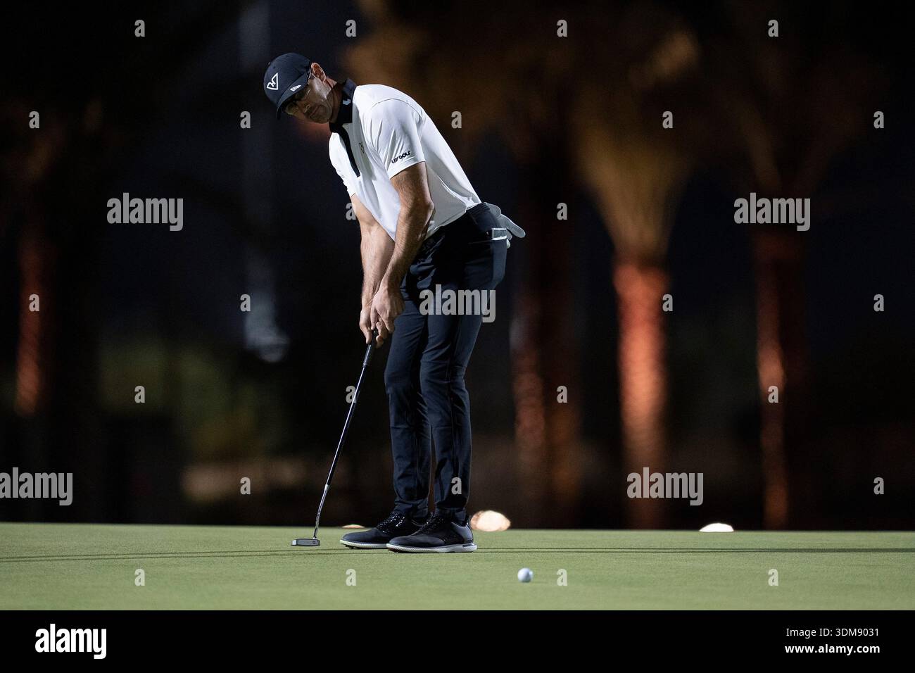 Cameron Tringale of HyFlyers GC putts on the 16th green during the ...