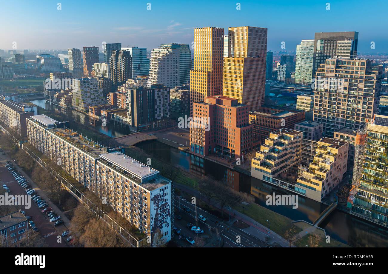 Zuidas financial district of Amsterdam known for its futuristic ...