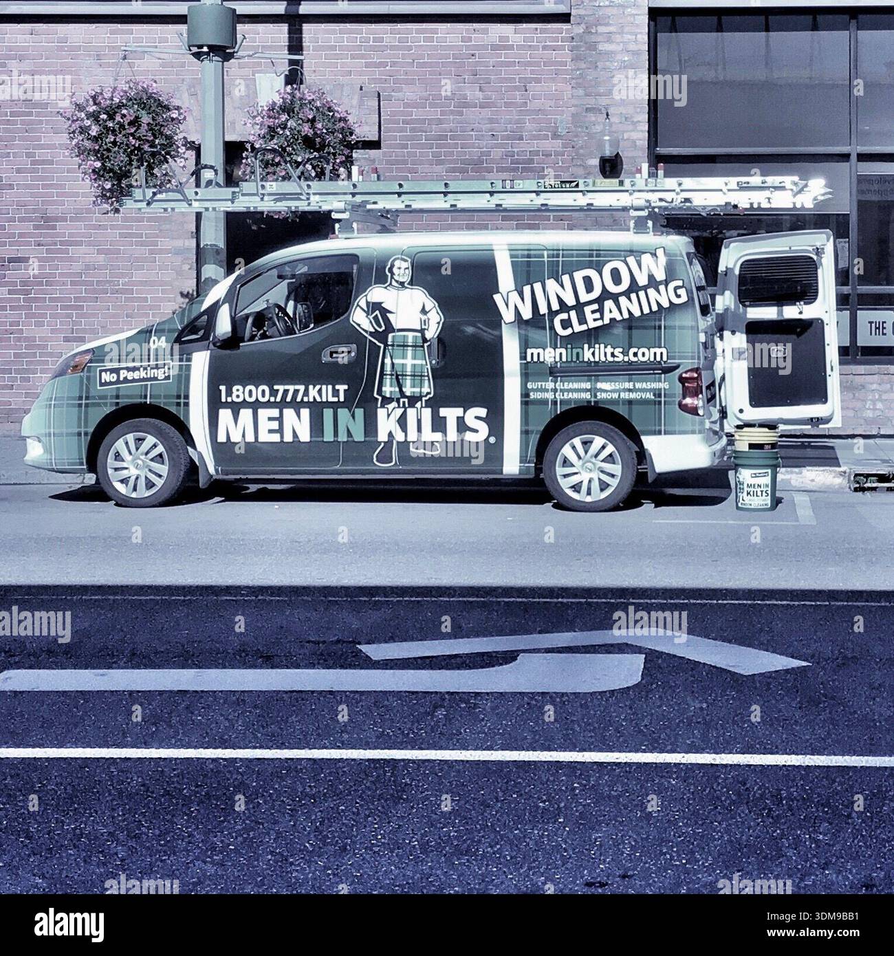 Men in Kilts window cleaning service van in Downtown Kelowna, Canada ...