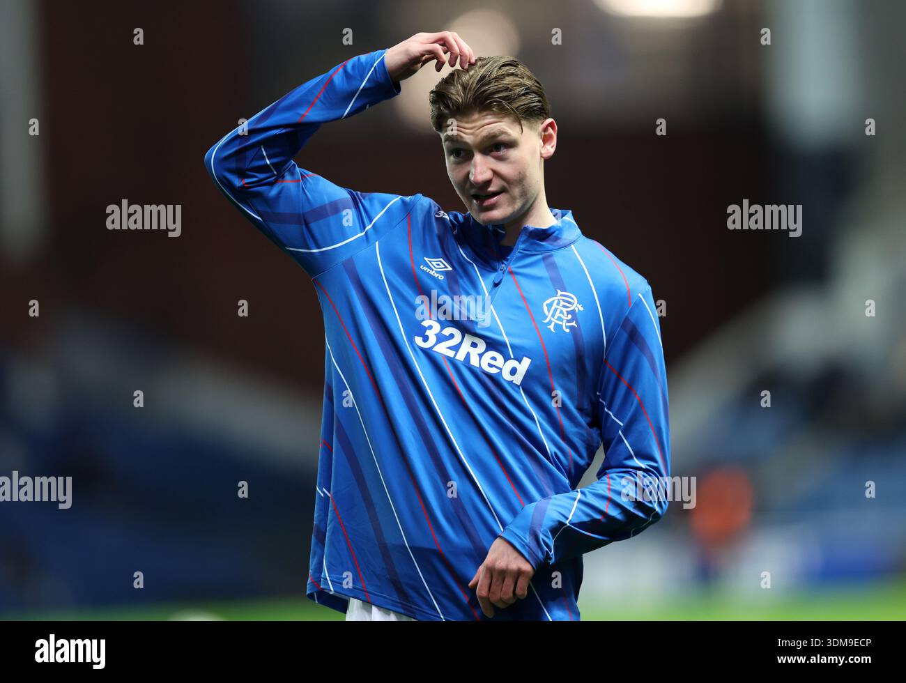 Rangers' Ryan Naderi ahead of the William Hill Premiership match at ...