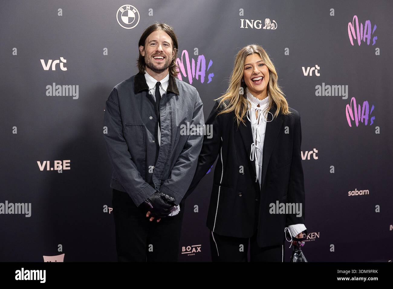 Singer Mathieu Terryn and with girlfriend pictured during the 18th ...