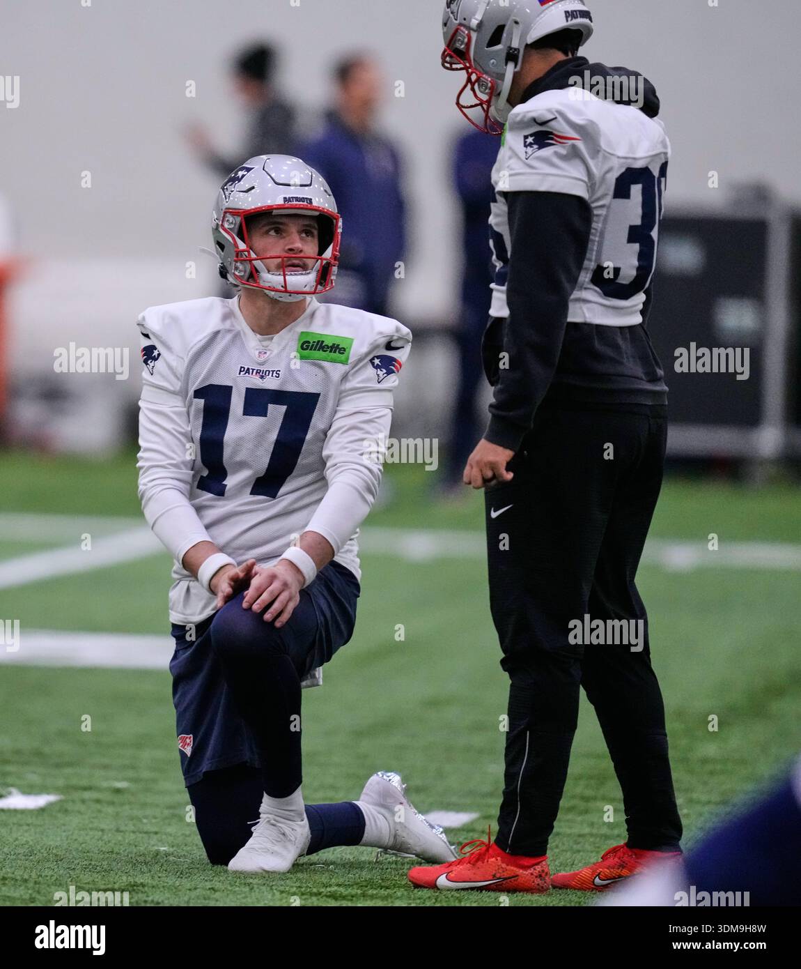 New England Patriots punter Bryce Baringer (17) during an NFL football ...