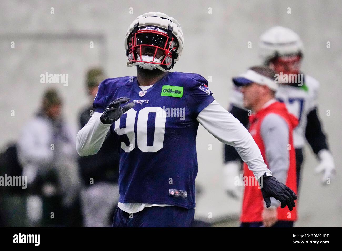 New England Patriots defensive tackle Christian Barmore (90) during an ...