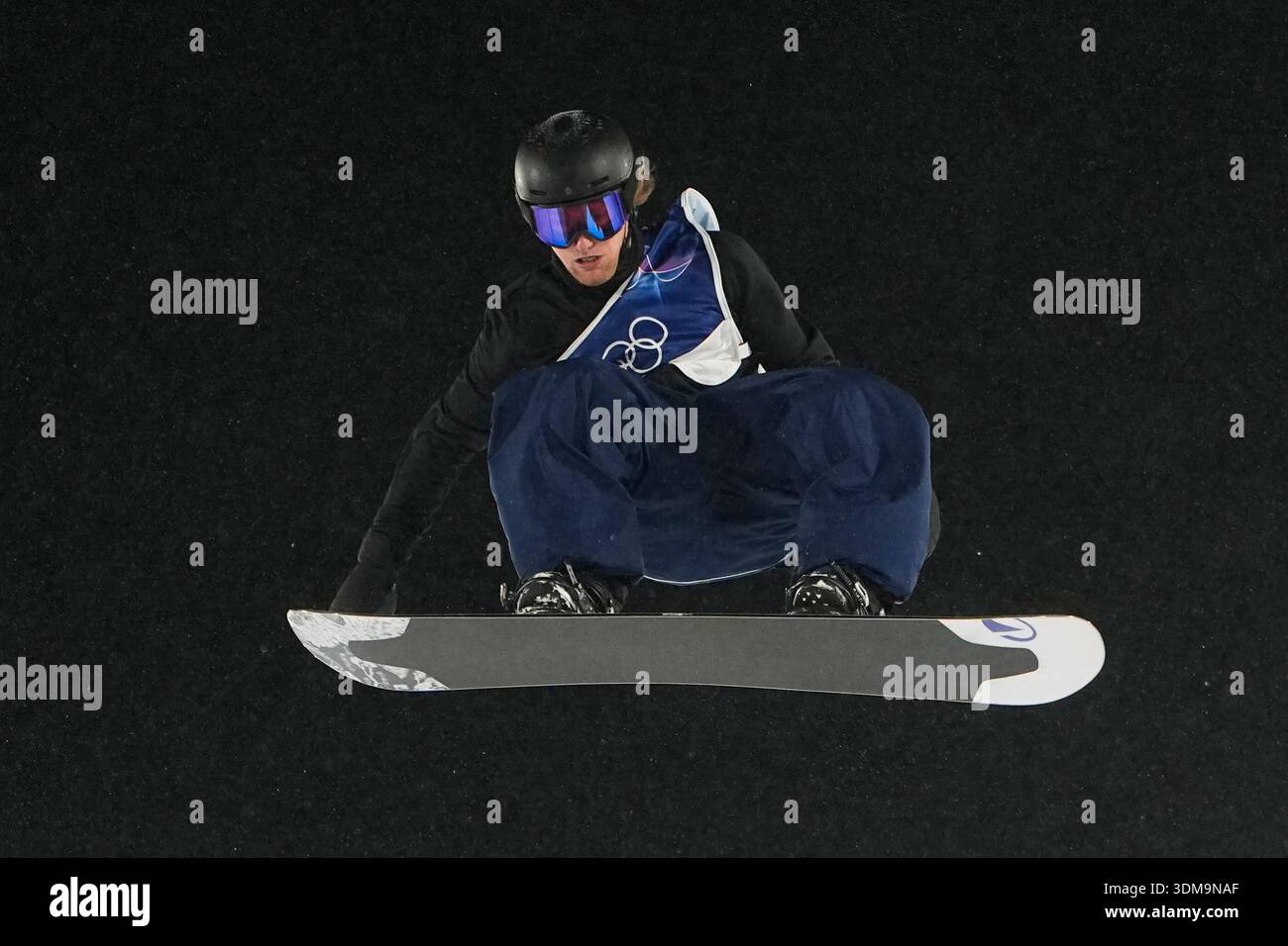 France's Enzo Valax practices during a snowboard big air training ...