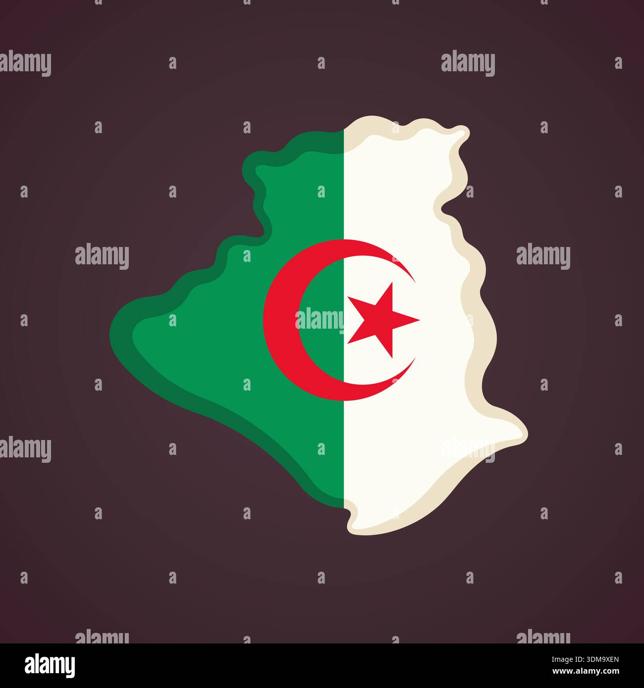 Map algeria colored flag hi-res stock photography and images - Alamy