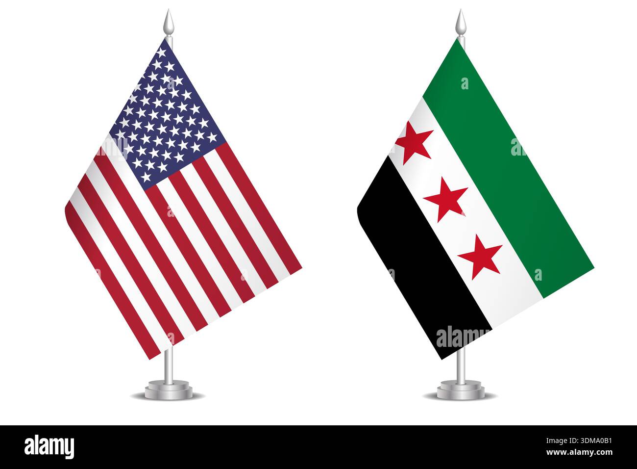 Usa syria table flags hi-res stock photography and images - Alamy