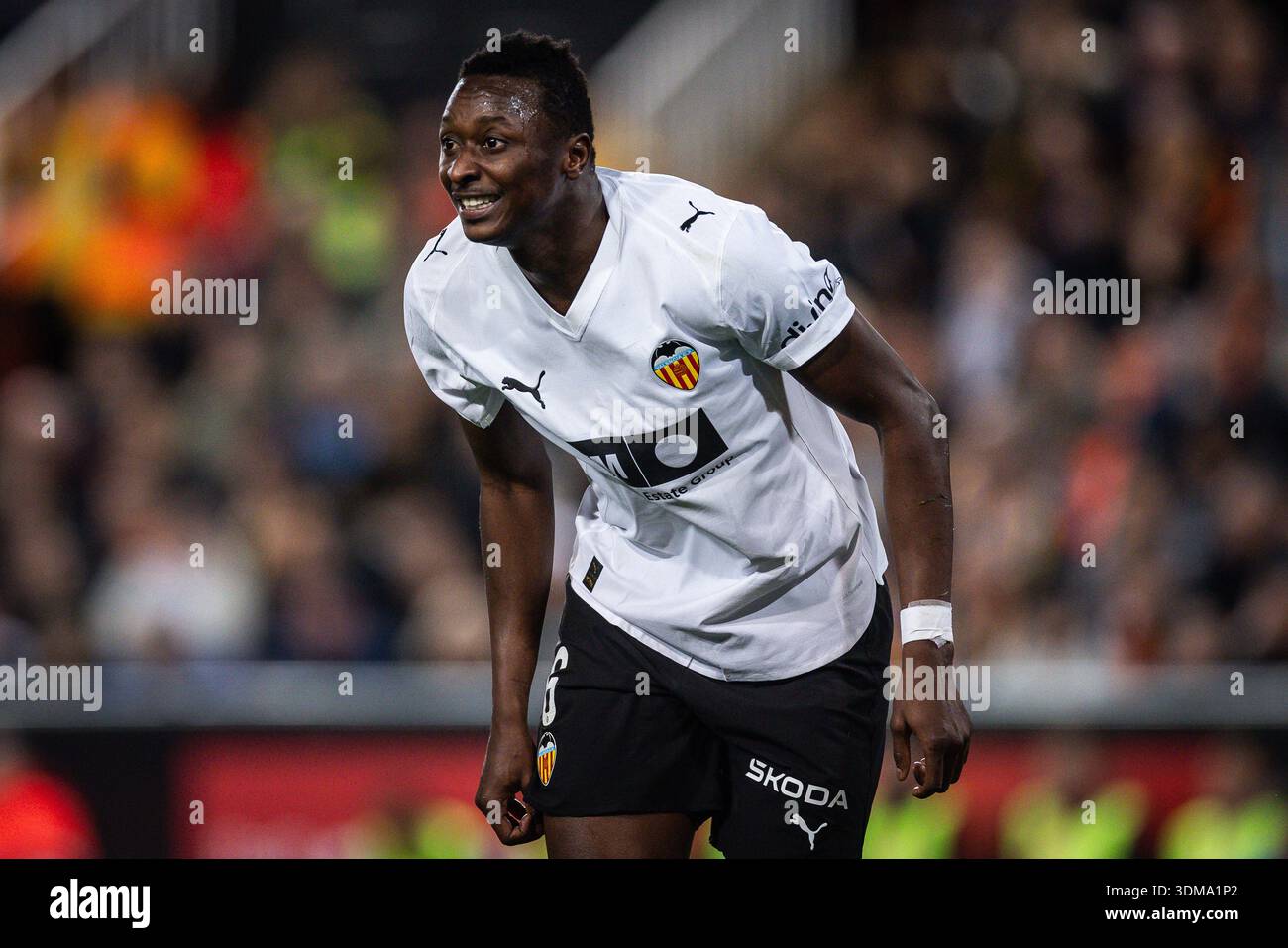 Sadiq UMAR of FC Valencia celebrates his goal during the Spanish Cup ...