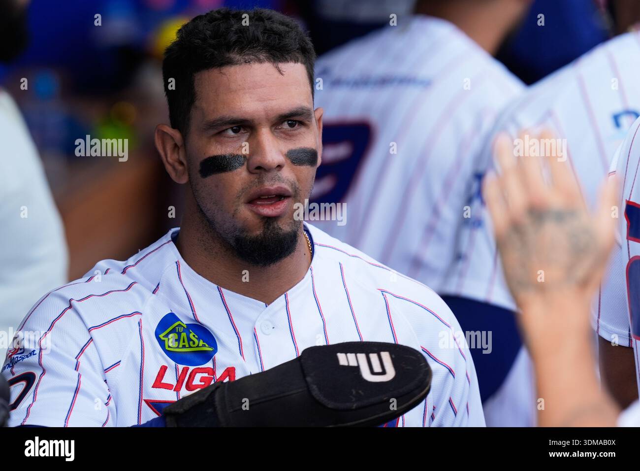 Dominican Republic's Marco Hernandez reacts after scoring against ...