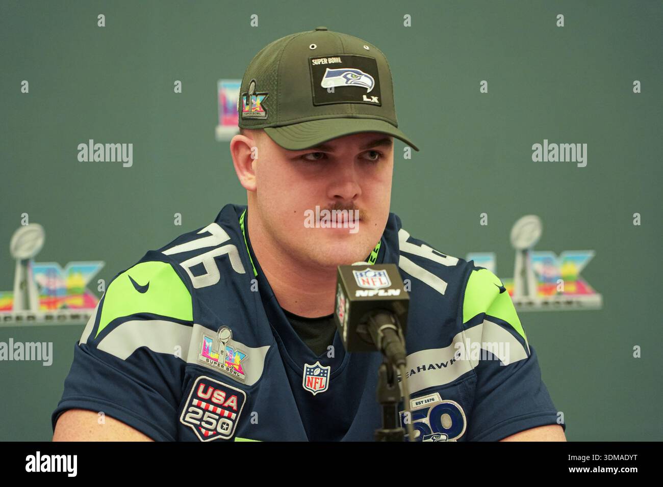 Grey Zabel During the Seattle Seahawks Press Conference at the San Jose ...