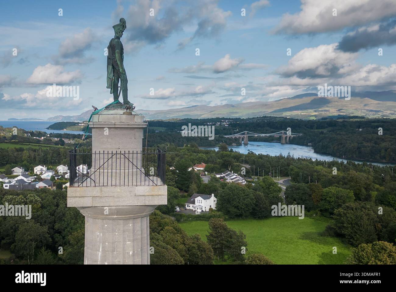 The Marquess of Anglesey’s Column overlooking the Menai Strait and ...