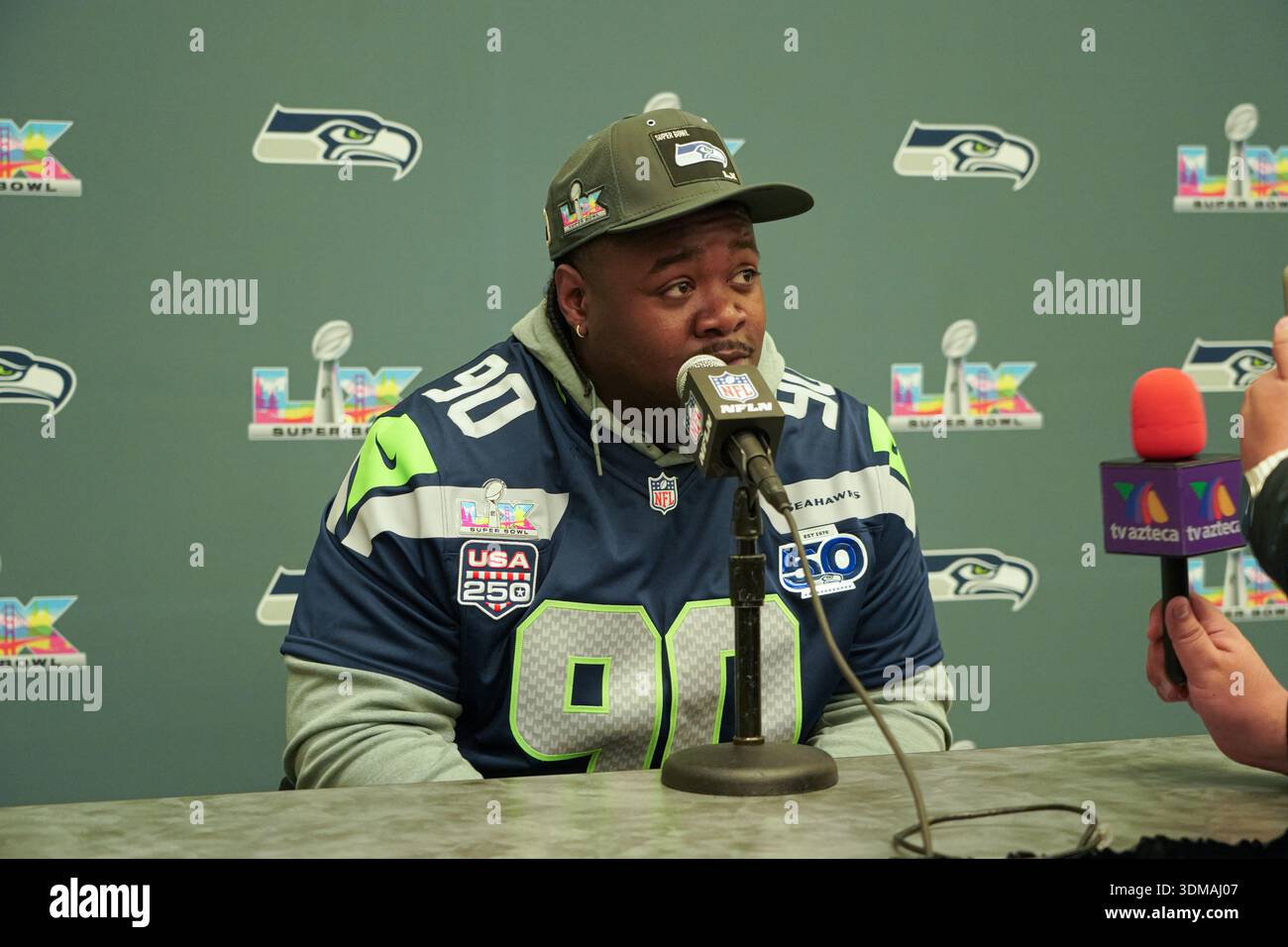 Jurran Reed During the Seattle Seahawks Press Conference at the San ...