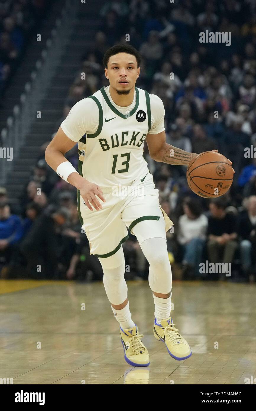 Milwaukee Bucks guard Ryan Rollins during an NBA basketball game ...