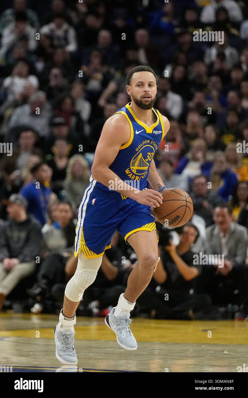 Golden State Warriors guard Stephen Curry during an NBA basketball game ...