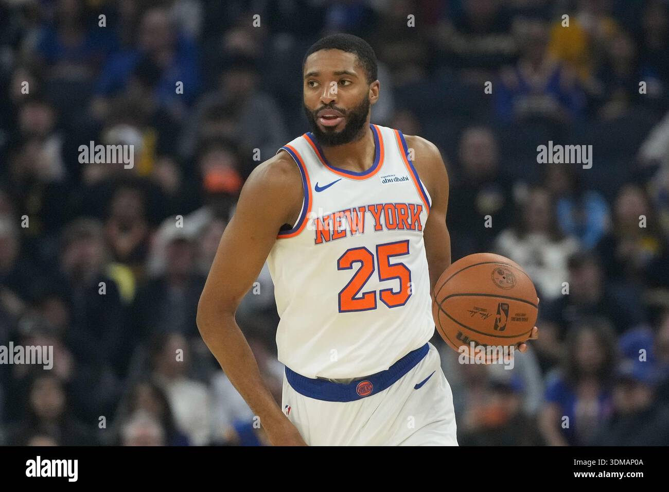 New York Knicks guard Mikal Bridges during an NBA basketball game ...