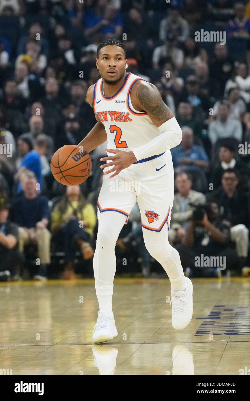 New York Knicks guard Miles McBride during an NBA basketball game ...