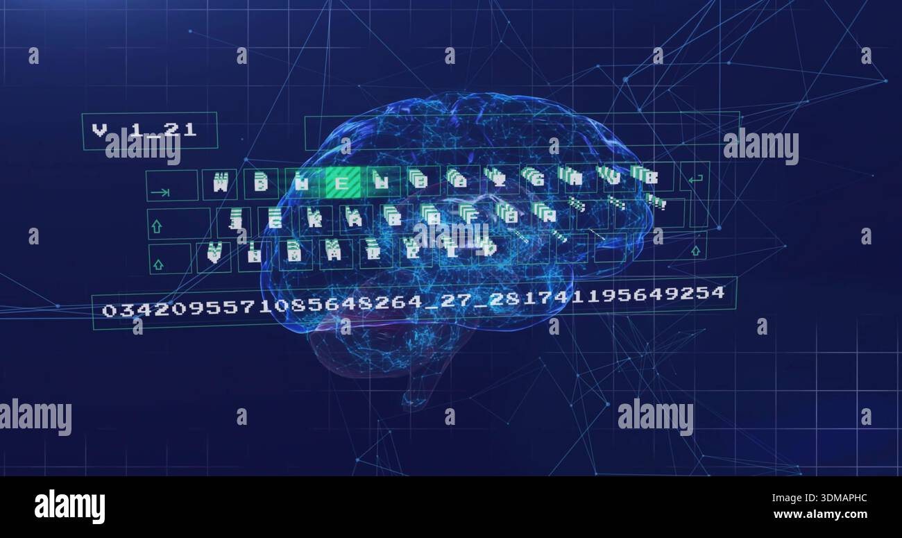 Pulsating holographic brain in hi-res stock photography and images - Alamy
