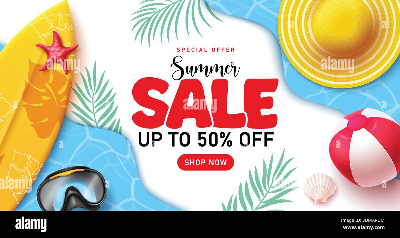 Summer Sale clipart banner template design. Summer Sale special offer ...