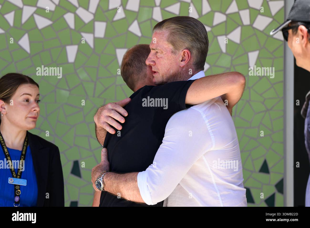 Noel McLaughlin (left), partner of victim Jade Young, and Kerrie Good ...